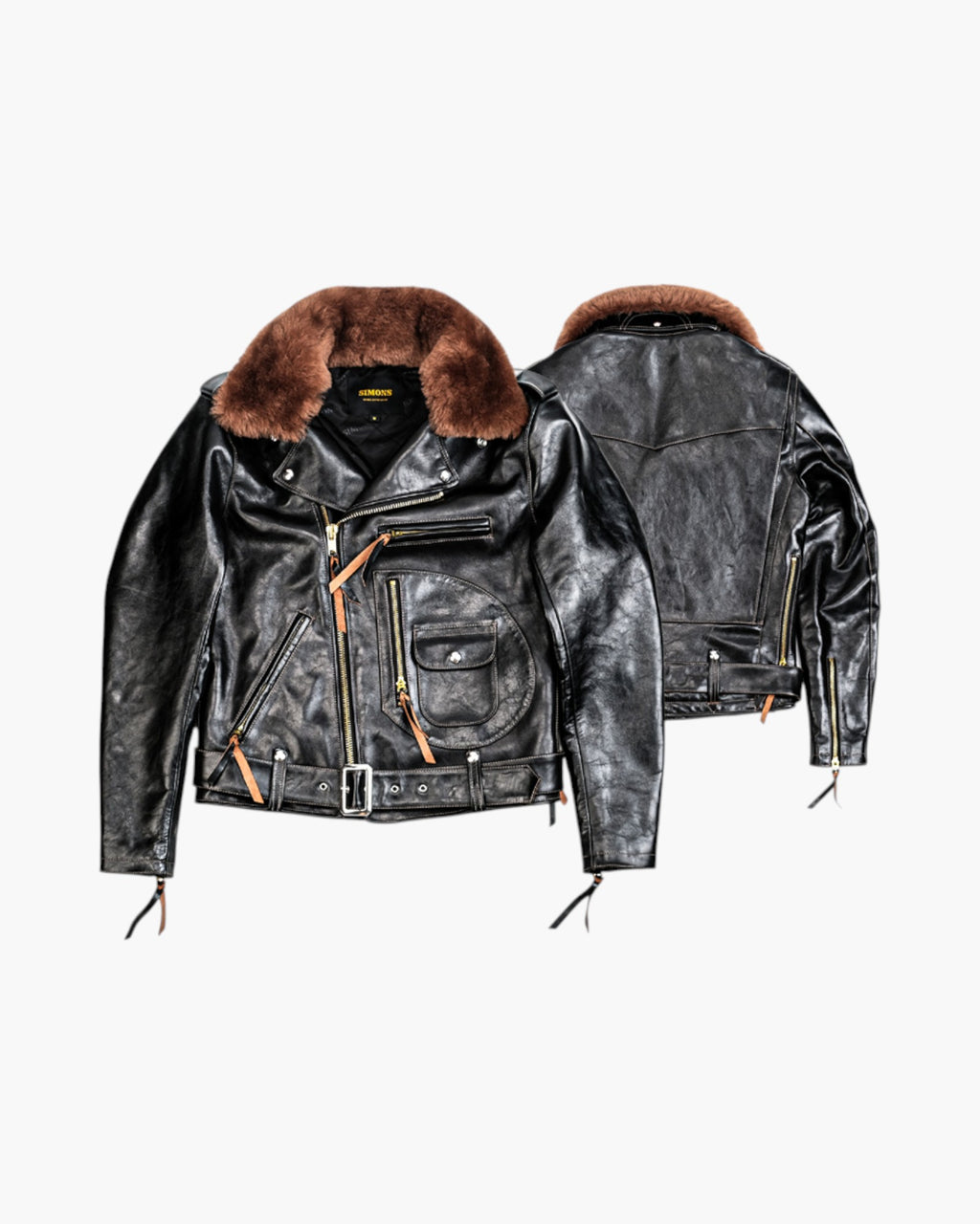 J24 Leather Jacket with Mouton Collar | Brake House Leather Jacket
